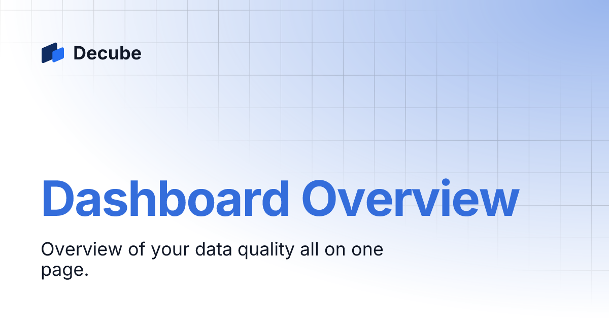 Dashboard Overview | Decube