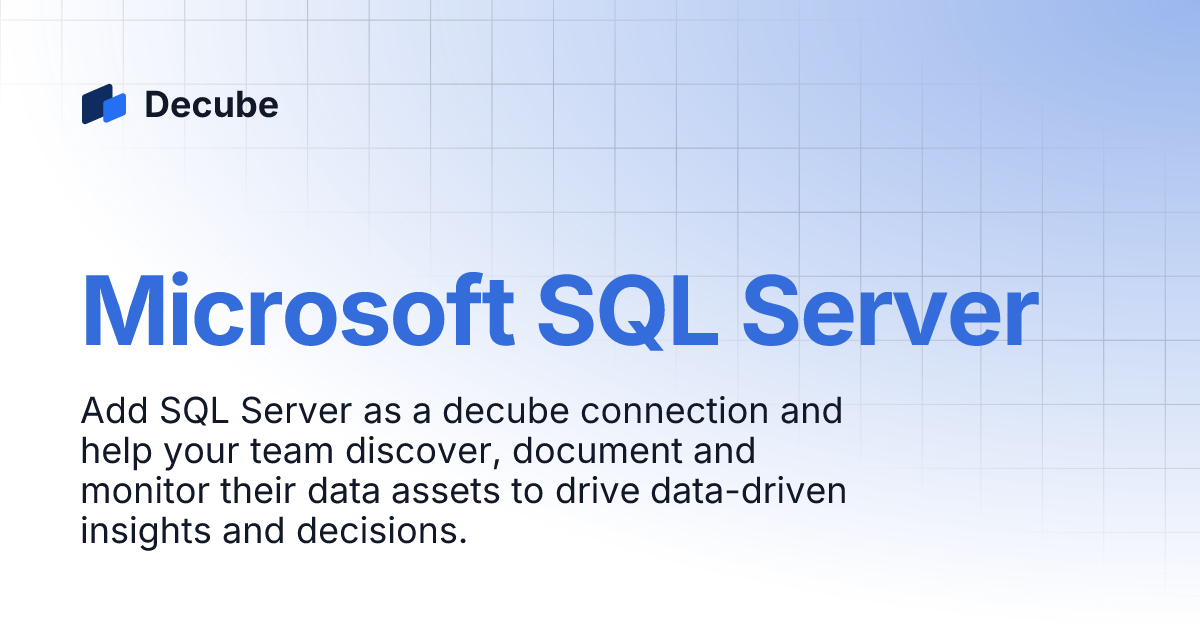 Microsoft SQL Server | Decube
