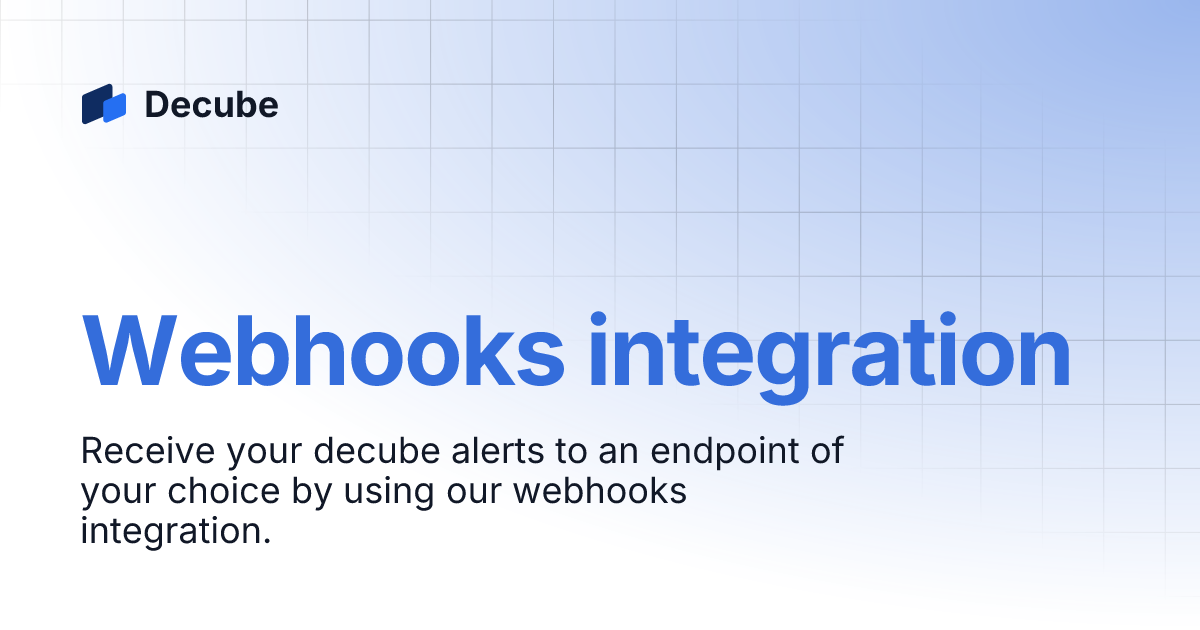Webhooks integration | Decube