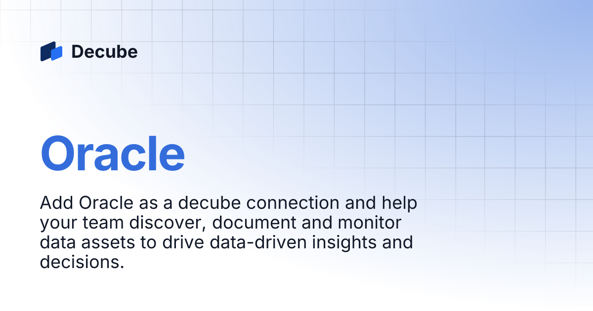 Oracle | Decube