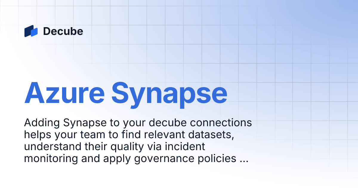 Azure Synapse | Decube
